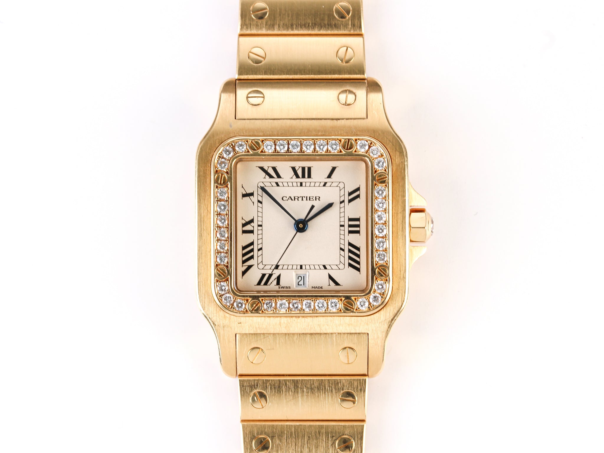 Santos de Cartier '0194' – Yellow Gold, Diamond Bezel, 29mm