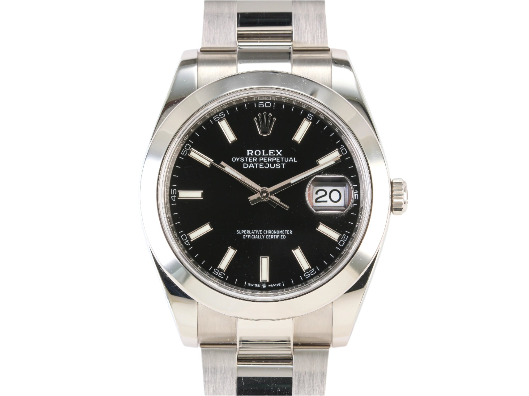 Rolex Datejust 41 ‘126300’ Black Dial – Smooth Bezel, Oyster